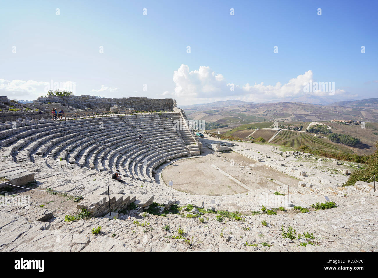The Roman amphitheatre at the historical site of Segesta. From a series ...