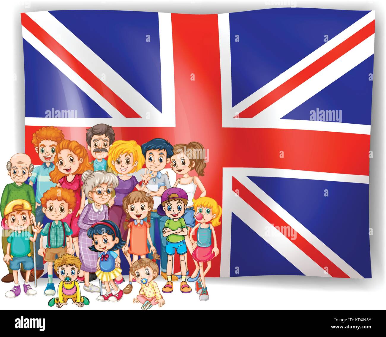 England flag and their people illustration Stock Vector Image & Art - Alamy