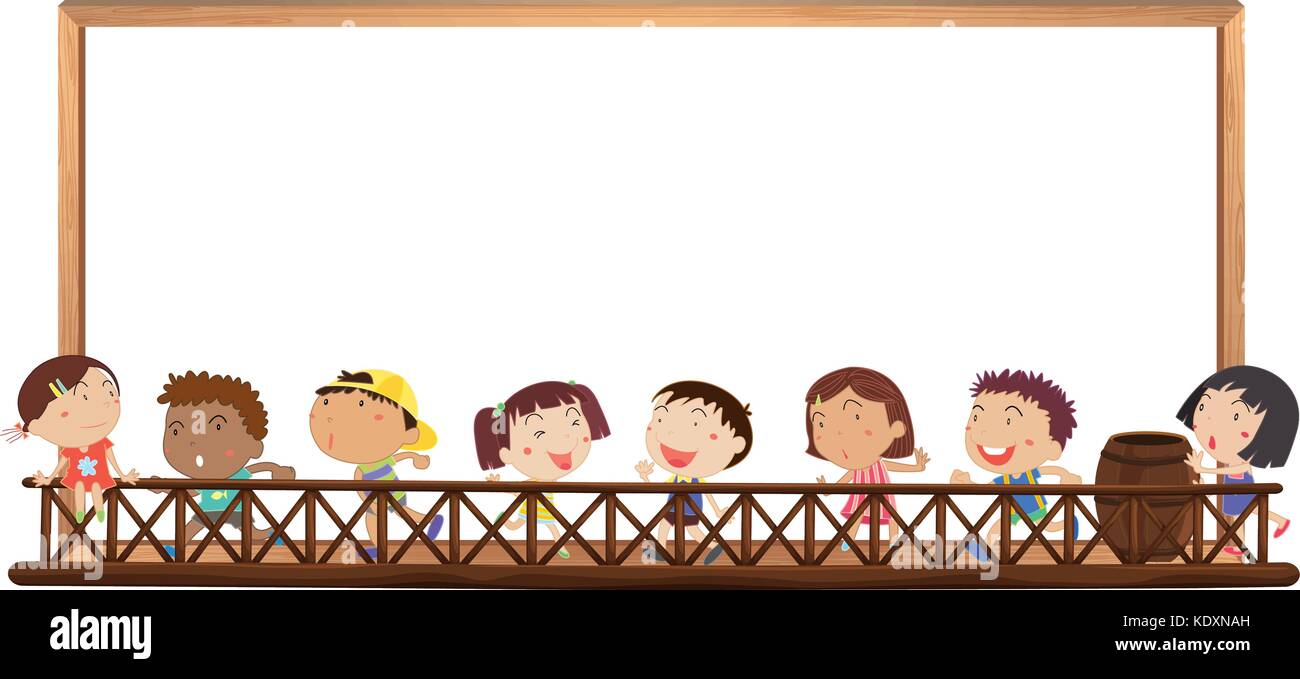 Board template with happy kids illustration Stock Vector Image & Art ...