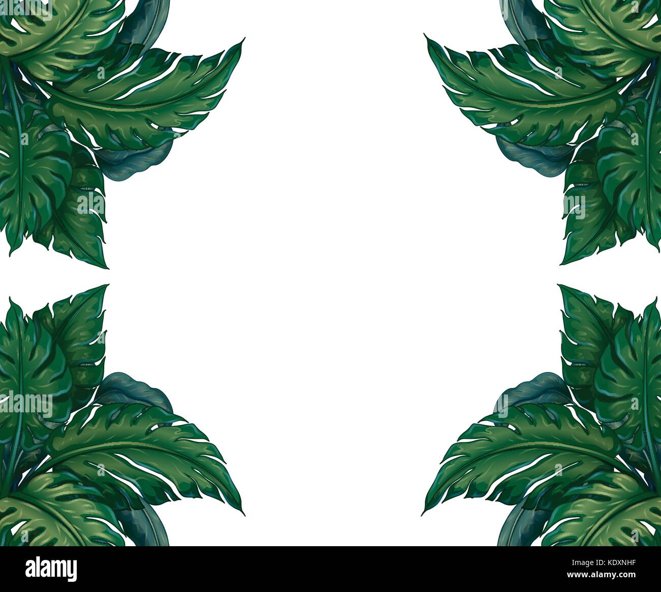 Background design with green leaves illustration Stock Vector Image ...