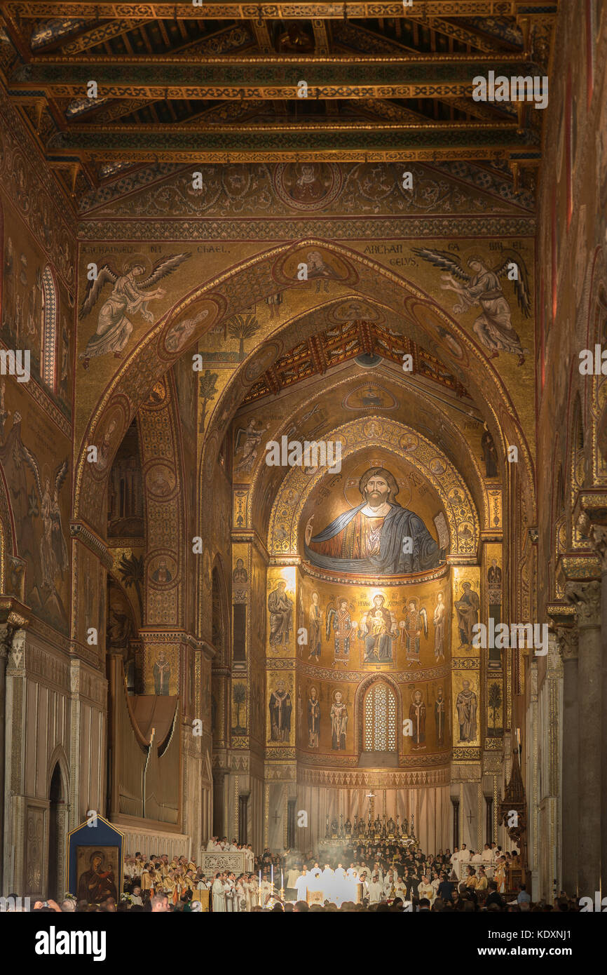 The cathedral in Monreale, one of the greatest examples of Norman ...