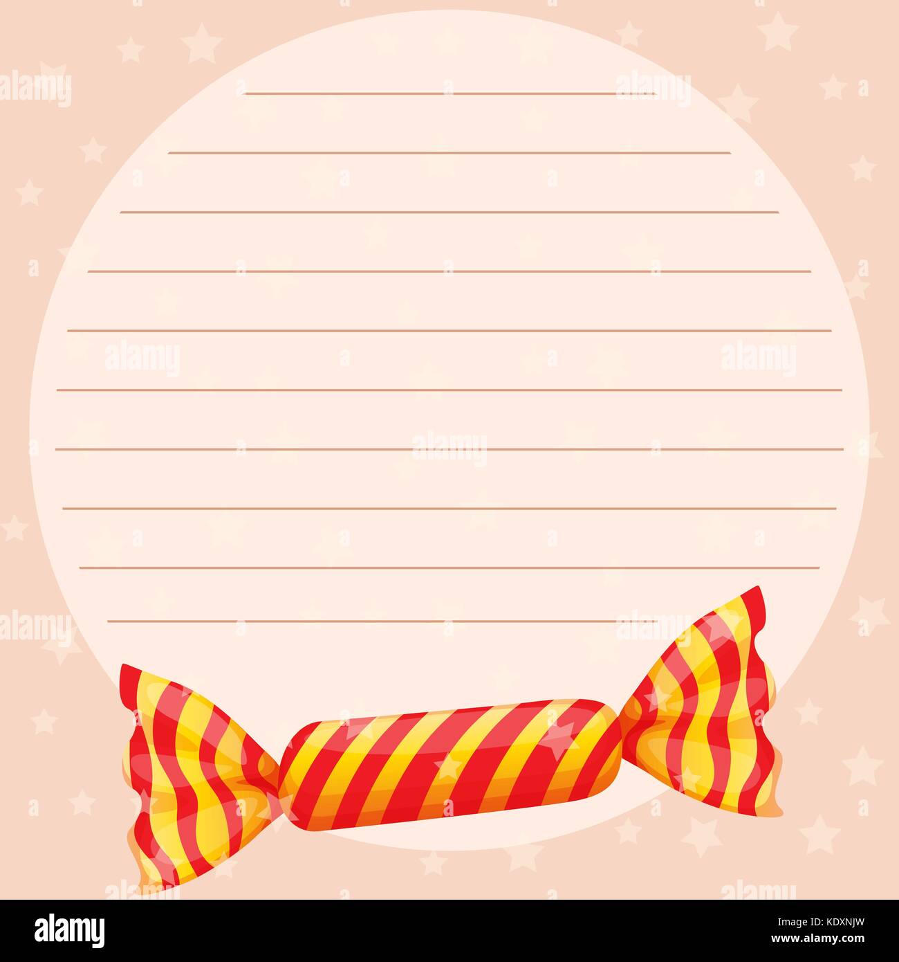 Line paper template with sweet candy illustration Stock Vector Image ...