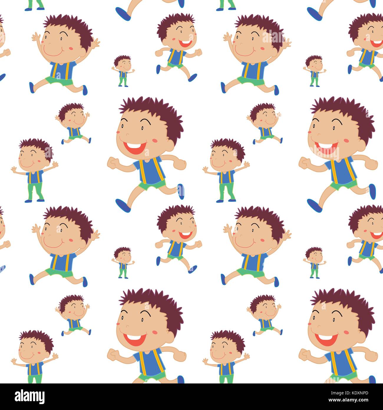 Seamless background with boys runnign illustration Stock Vector Image ...