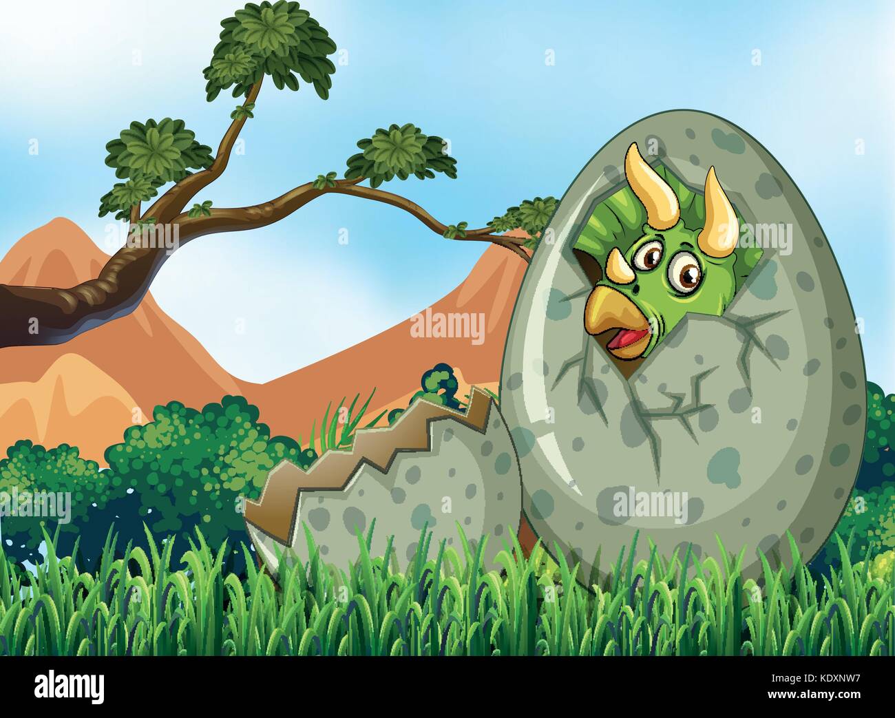 Hatching dinosaur egg vector illustration hi-res stock photography and ...
