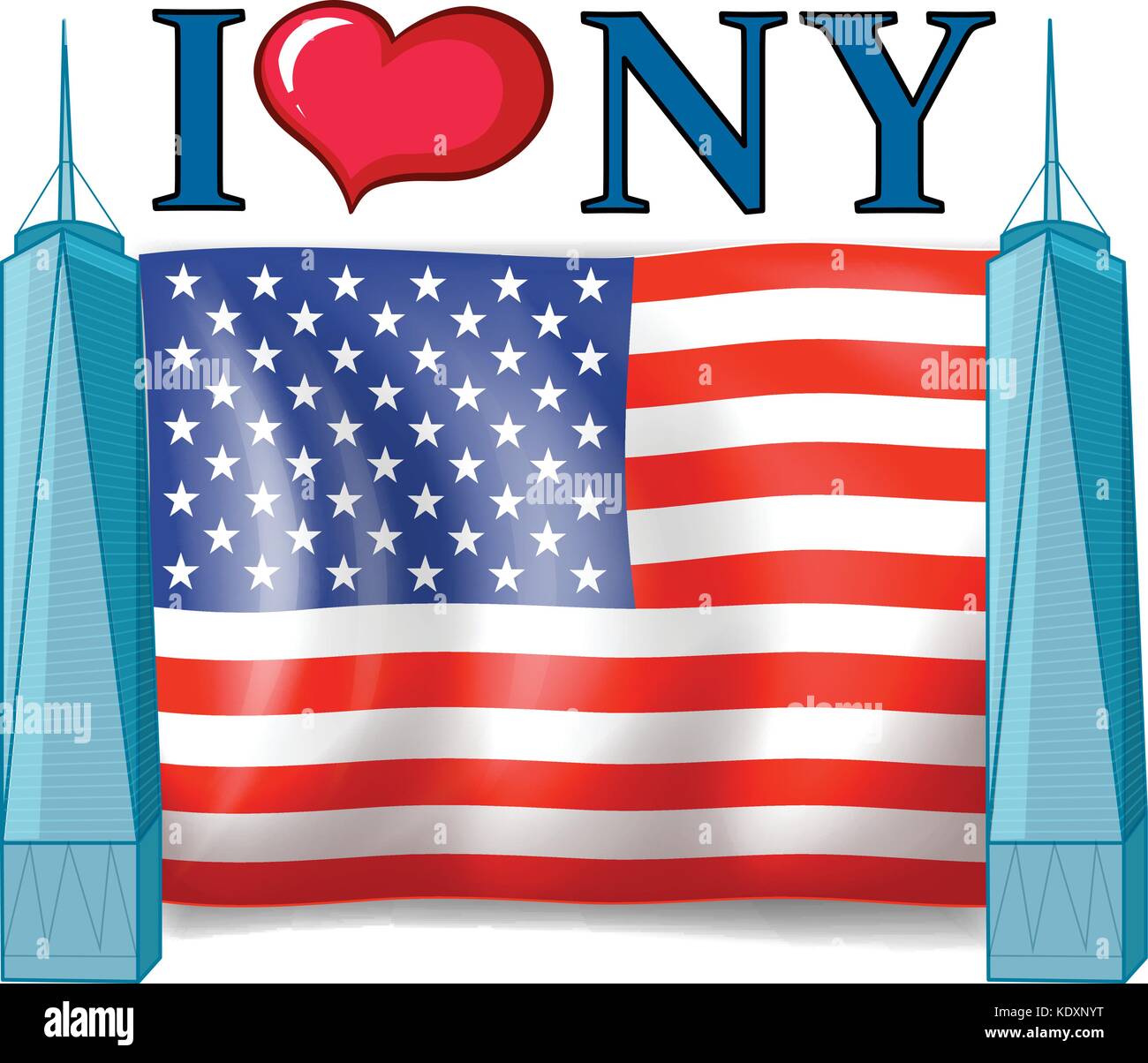 American flag and skyscraper Stock Vector Images - Alamy