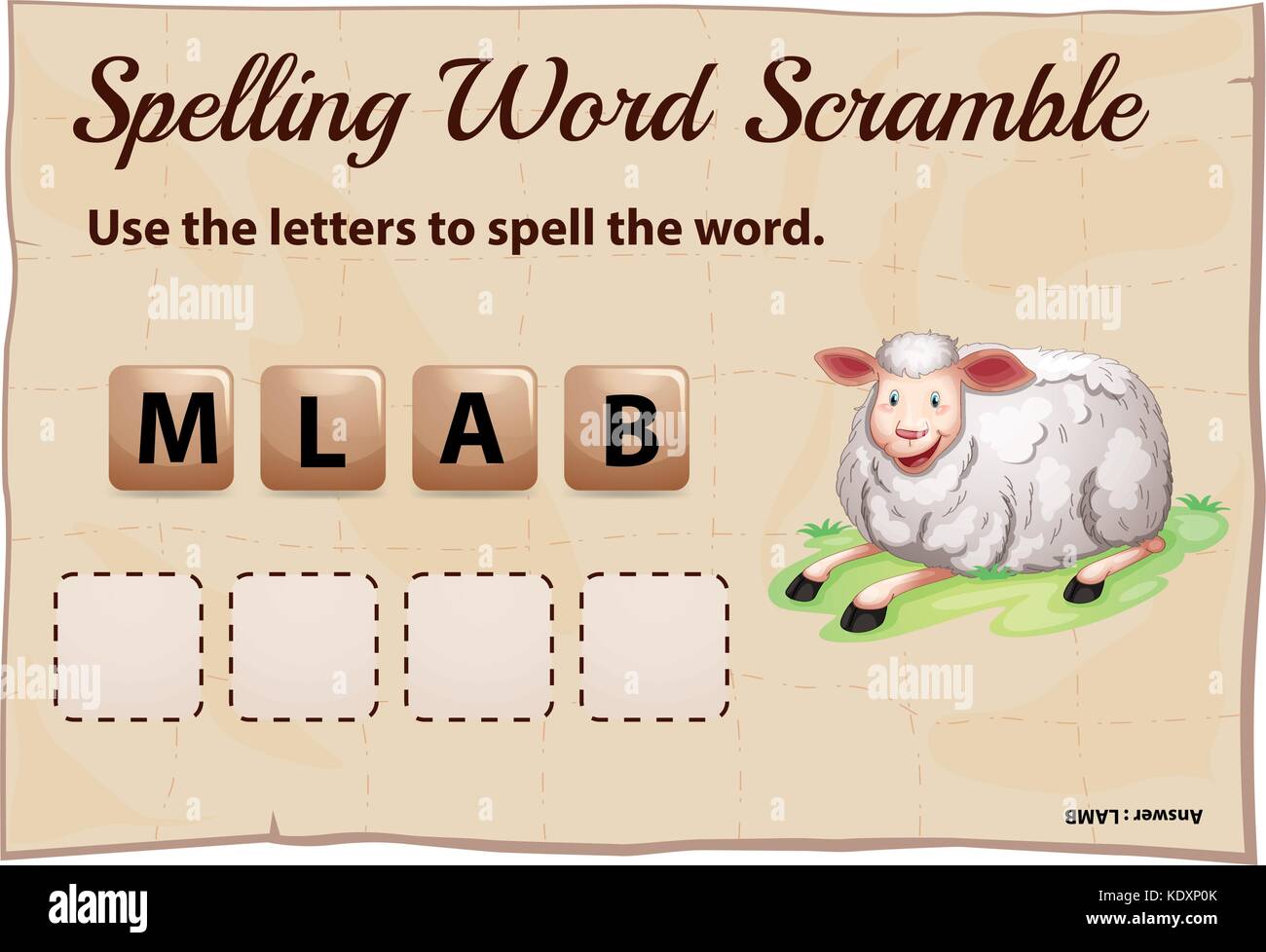 Lamb word Stock Vector Images - Alamy