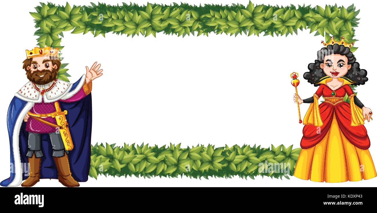 Frame design with king and queen illustration Stock Vector Image & Art ...