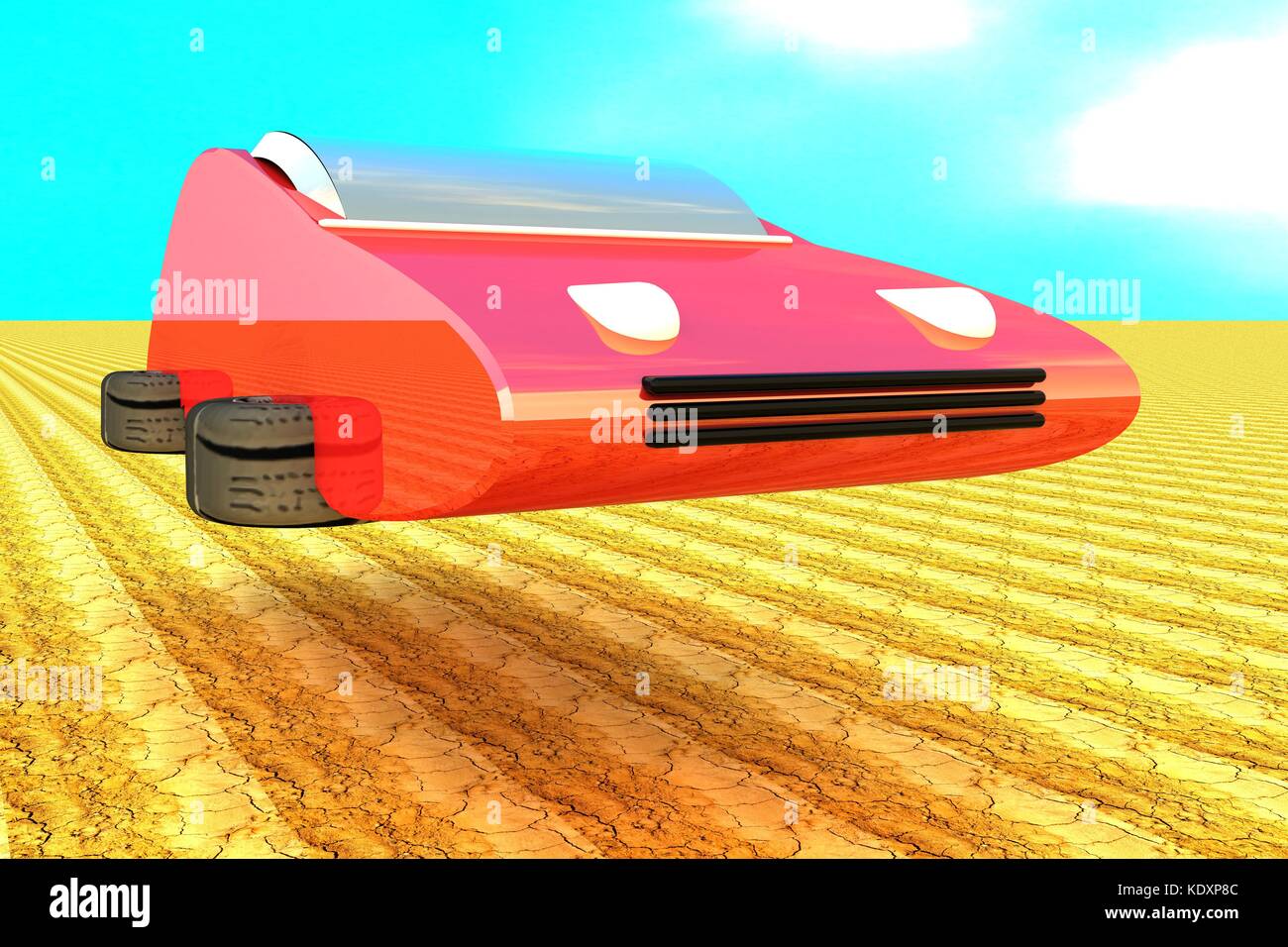 Flying car floating over floor, 3d rendering Stock Photo - Alamy