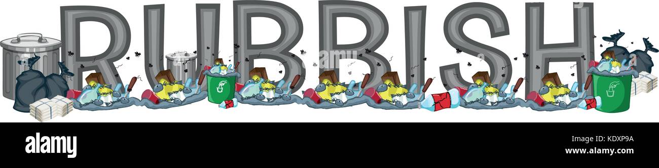 Font design for word rubbish illustration Stock Vector Image & Art - Alamy