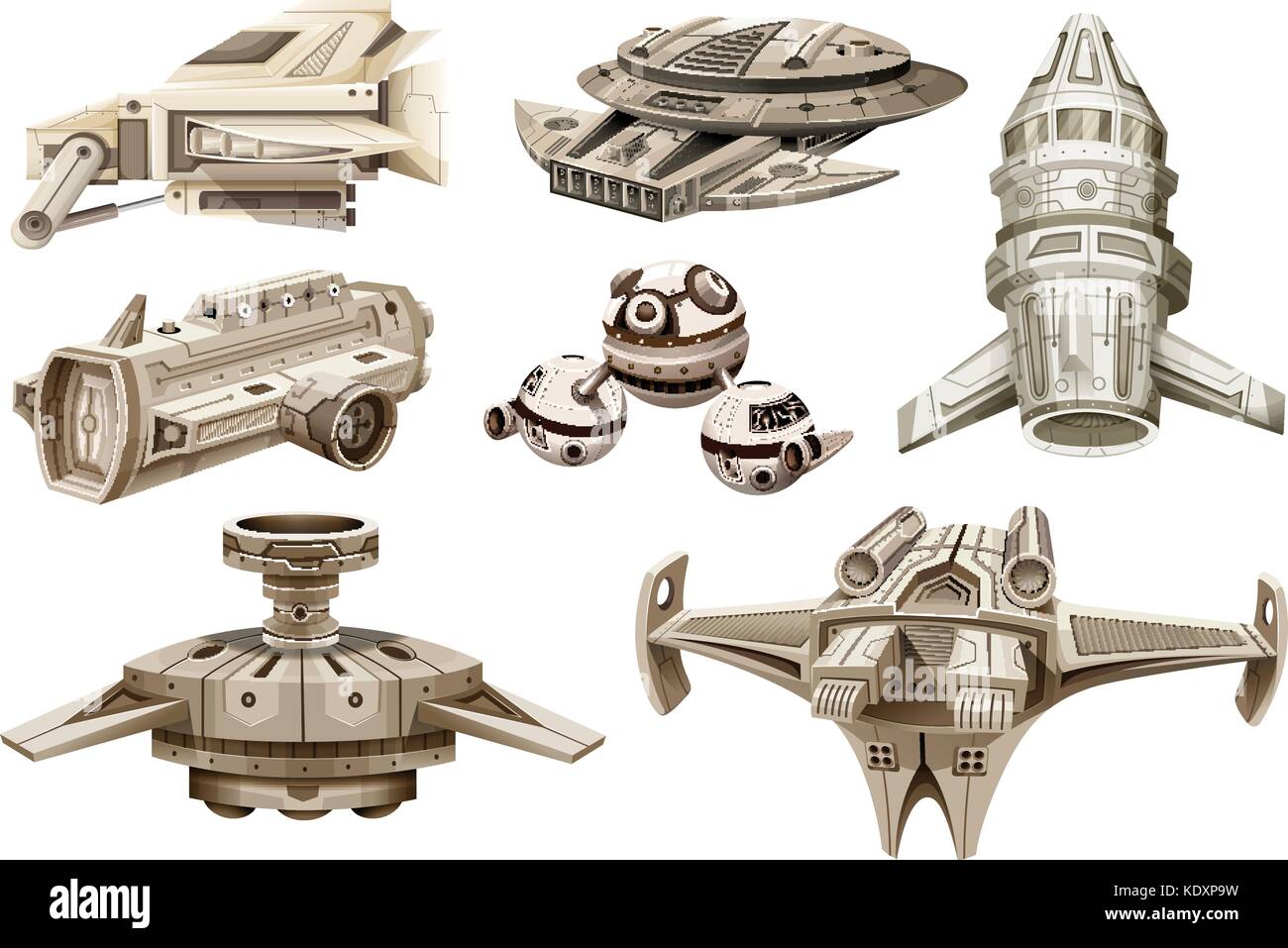 Vector collection of spaceships hi-res stock photography and images - Alamy