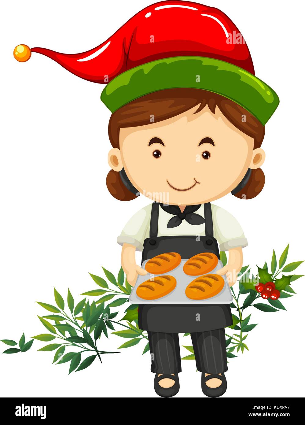 Christmas bread baked by baker illustration Stock Vector Image & Art ...