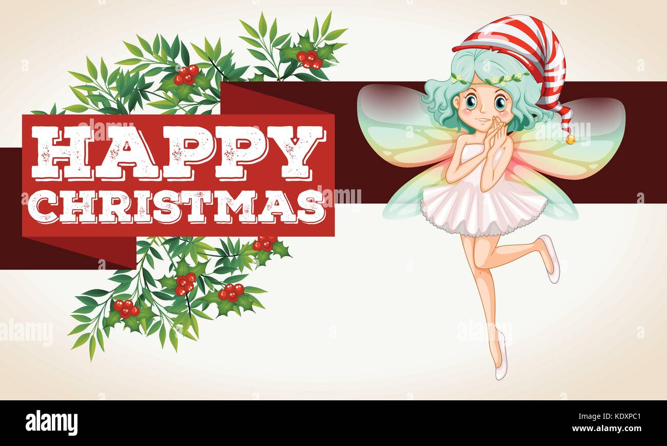 Christmas theme with fairy flying illustration Stock Vector Image & Art ...