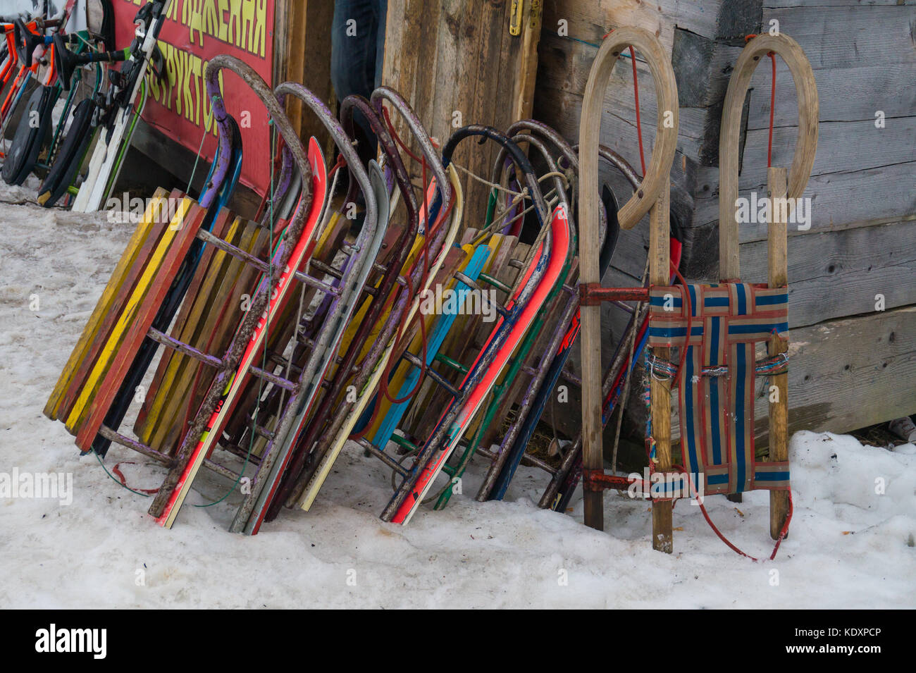 Childrens sledges hi-res stock photography and images - Alamy