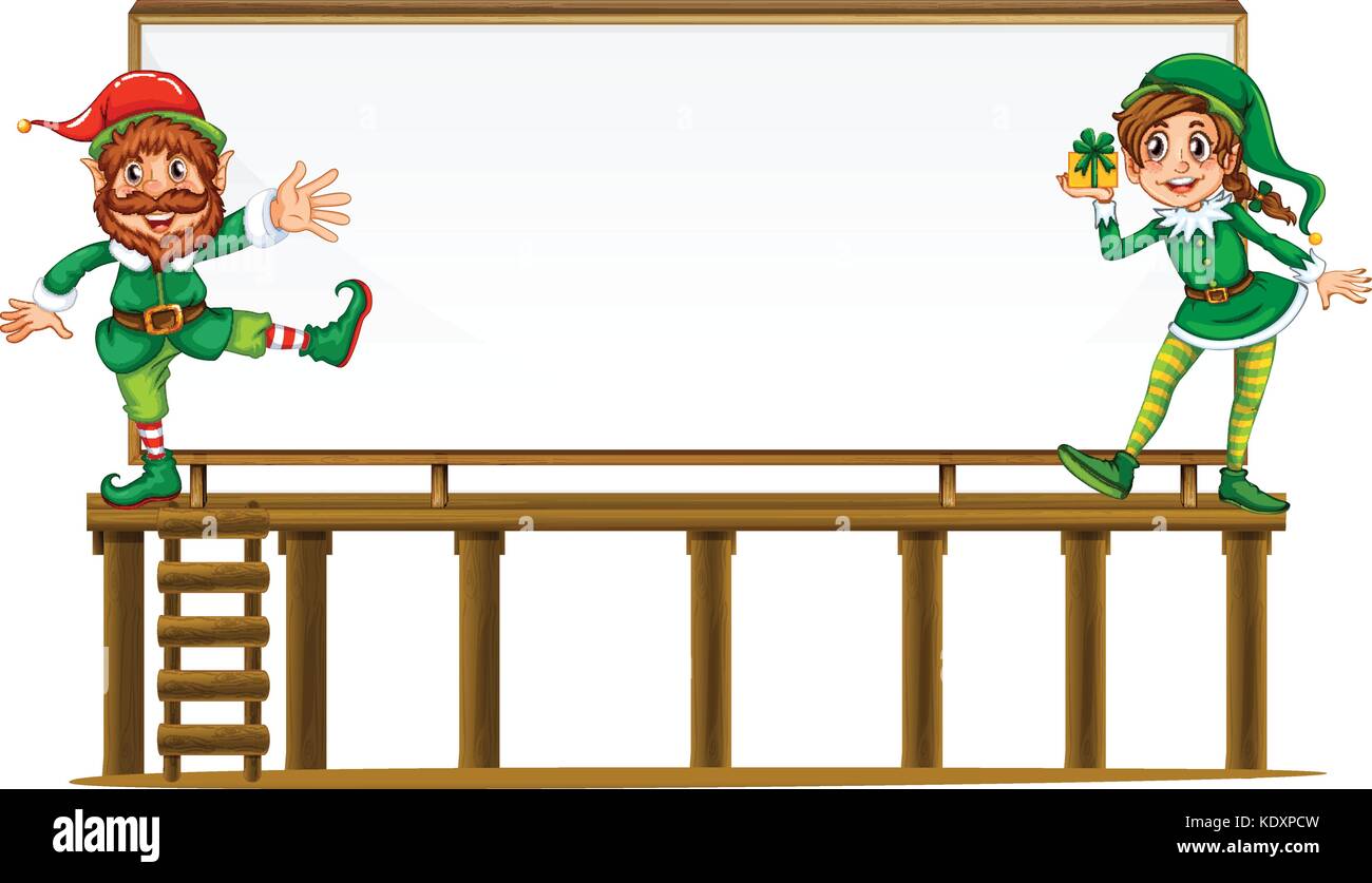 Board template with two elves illustration Stock Vector Image & Art - Alamy