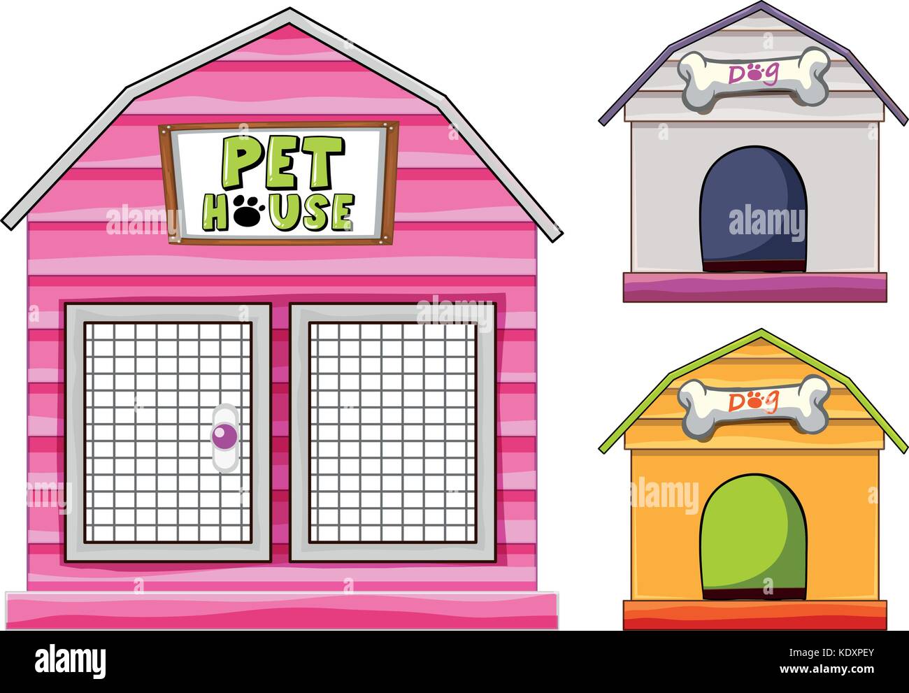 Different design of dog home illustration Stock Vector Image & Art - Alamy