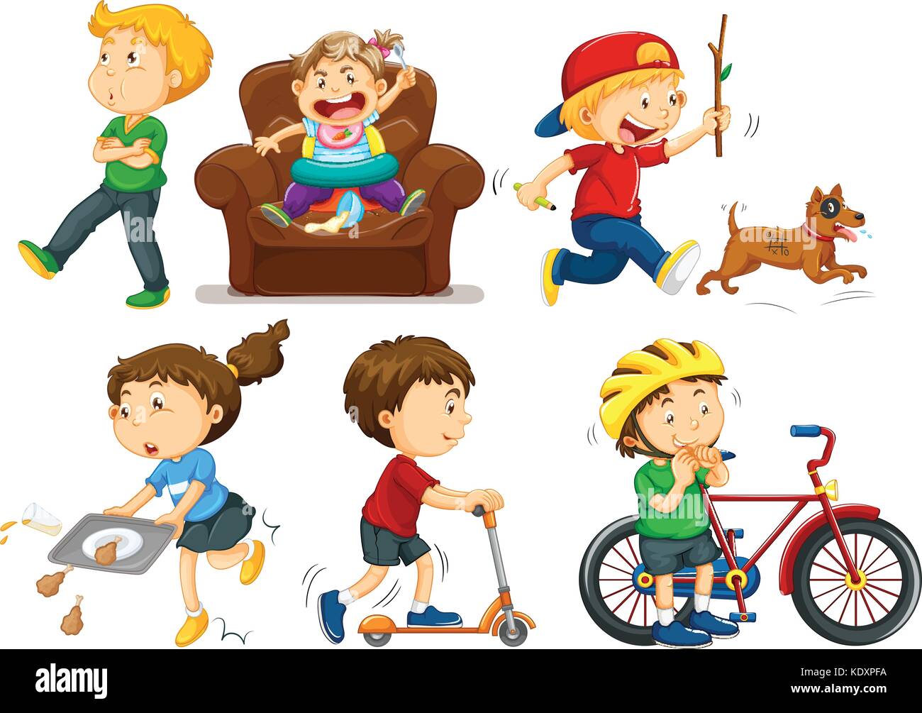 Children doing different activities illustration Stock Vector Image ...