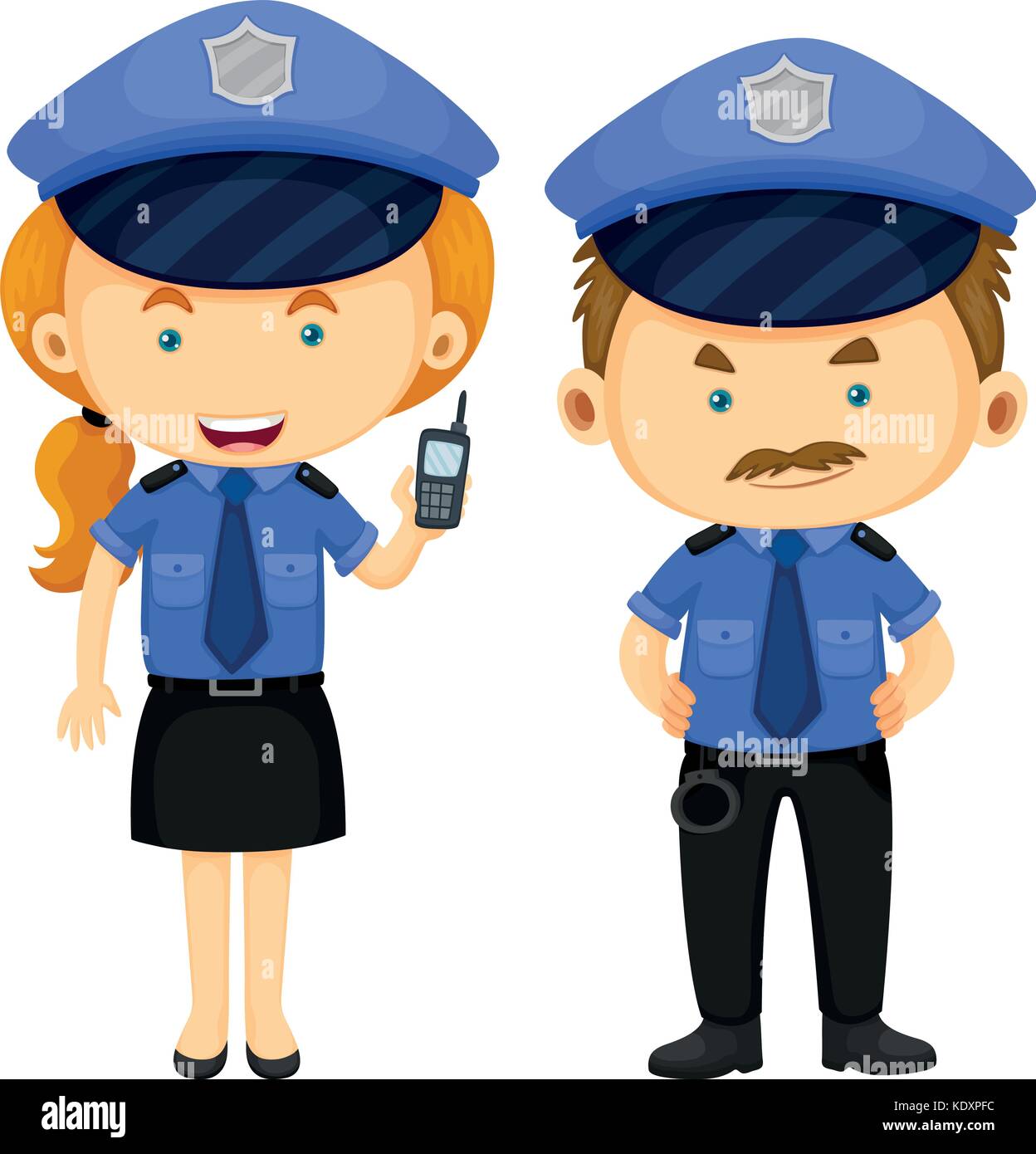 Two police in background Stock Vector Images - Alamy