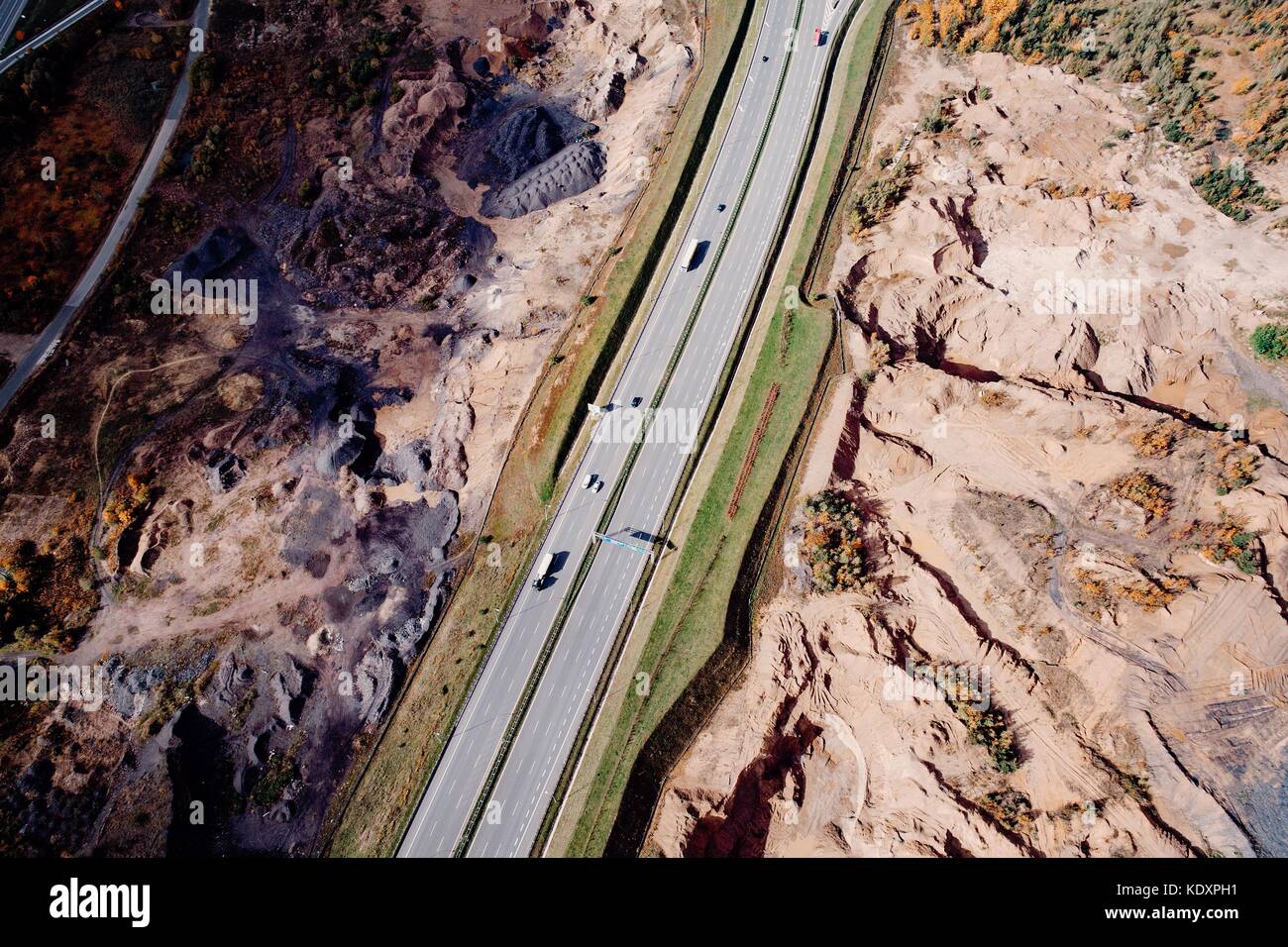 Aerial view of motorway at autumn. Silesia, Poland Stock Photo - Alamy