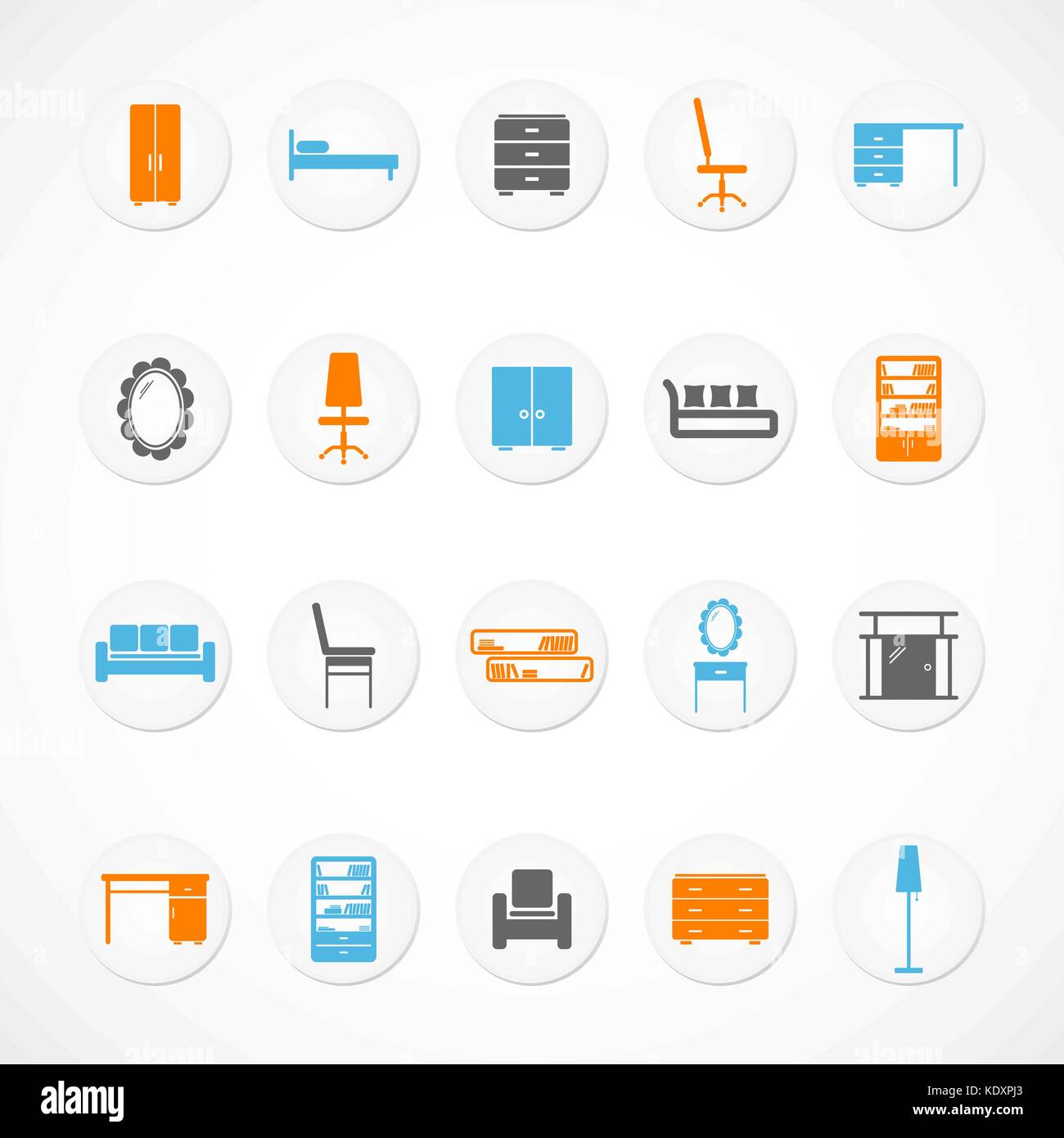Collection of vector furniture stickers icons. Eps 8 Stock Vector Image ...