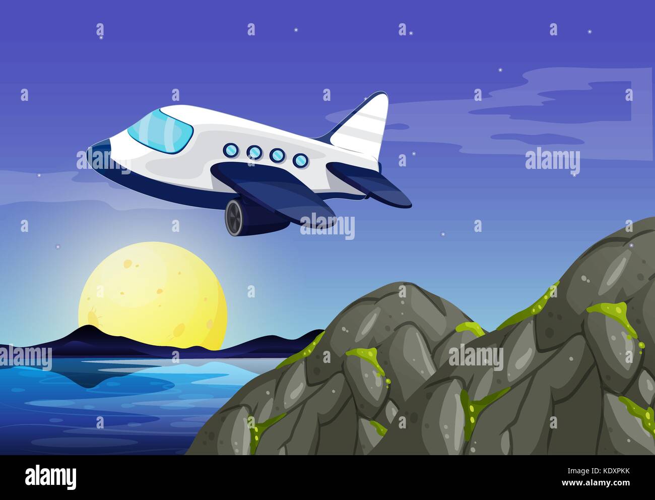Night sky aeroplane view Stock Vector Images - Alamy