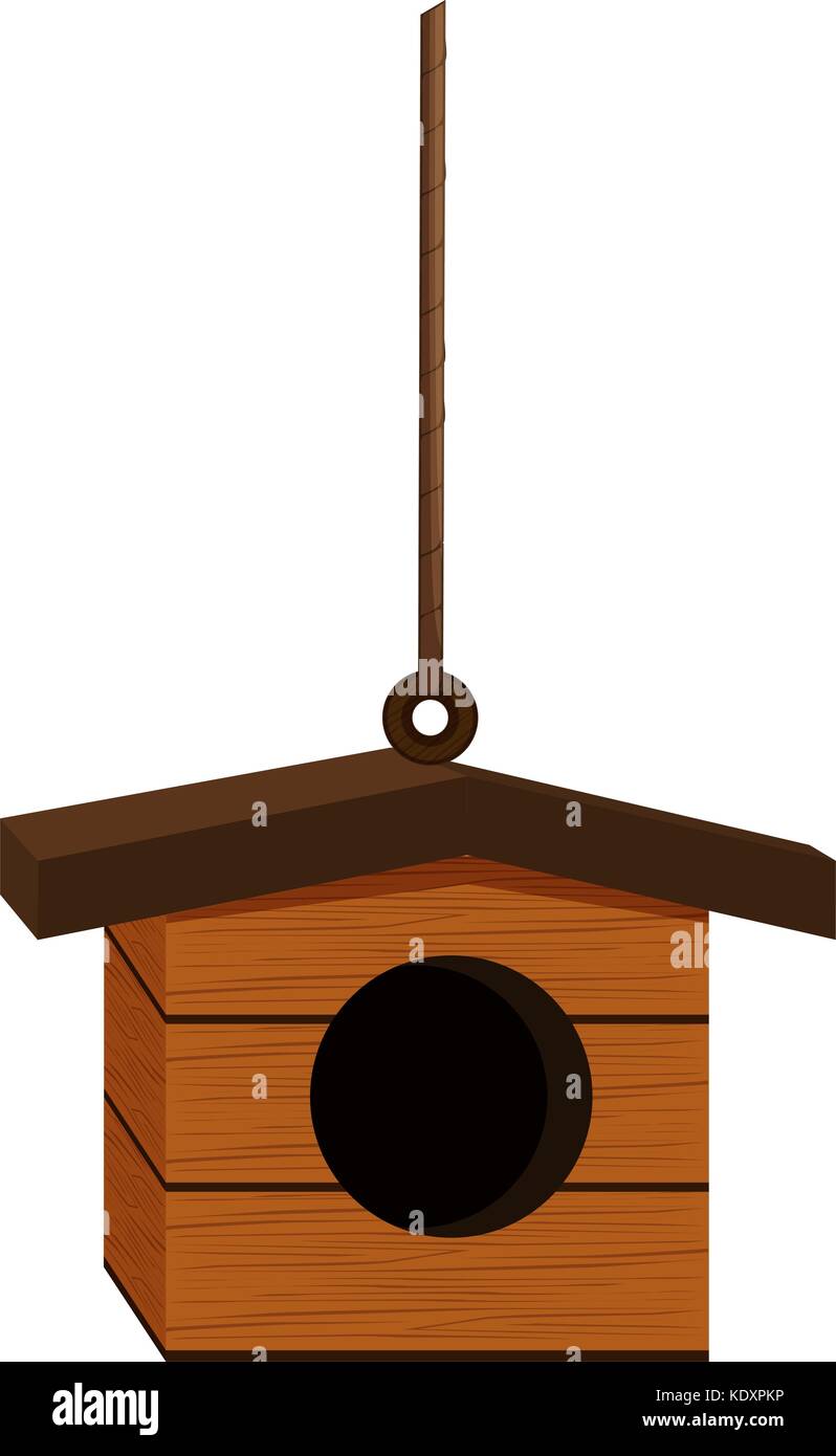 Wood bird house hanging Stock Vector Images - Alamy