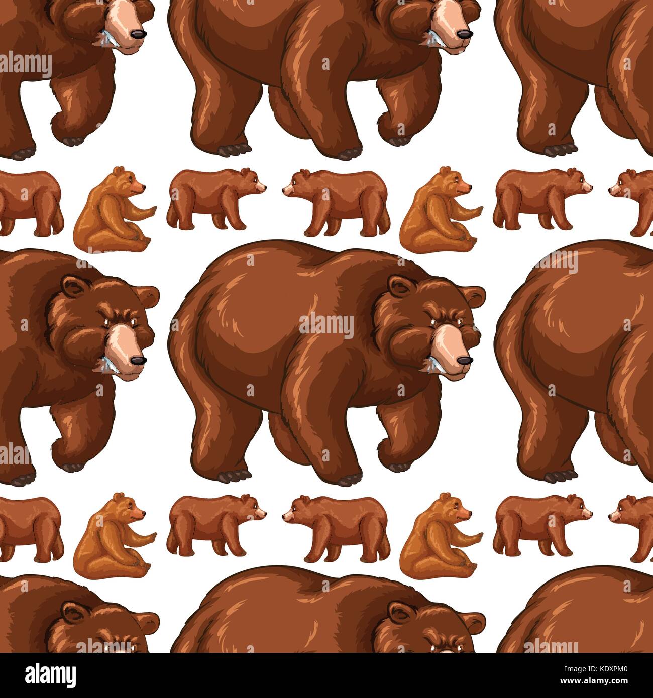Seamless background with brown bears illustration Stock Vector Image ...