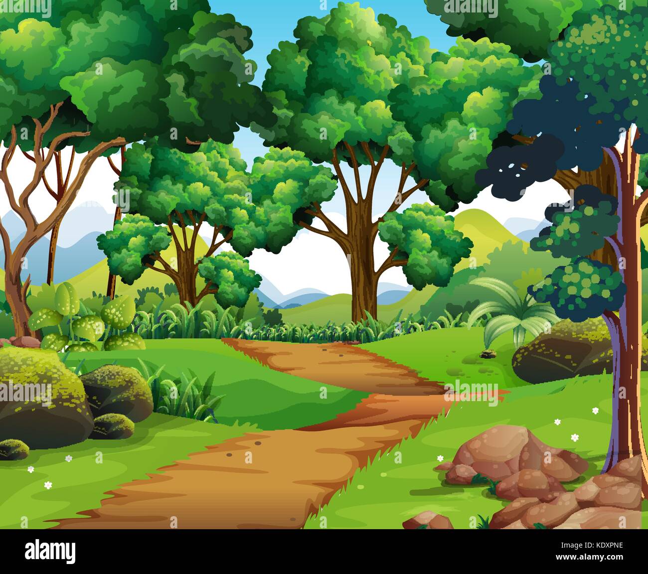 Jungle trail illustration hi-res stock photography and images - Alamy