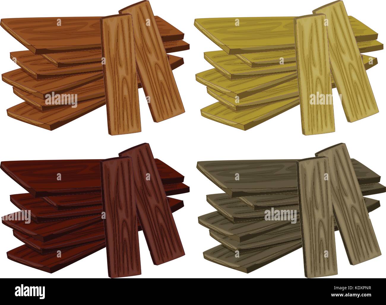 Four piles of wood in different colors illustration Stock Vector Image ...