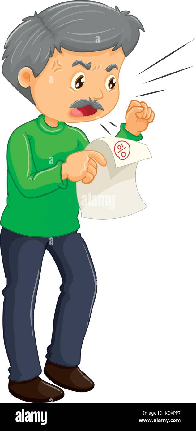 Father get angry with low score illustration Stock Vector Image & Art ...