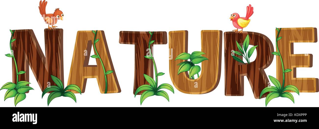 Font design with word nature illustration Stock Vector Image & Art - Alamy