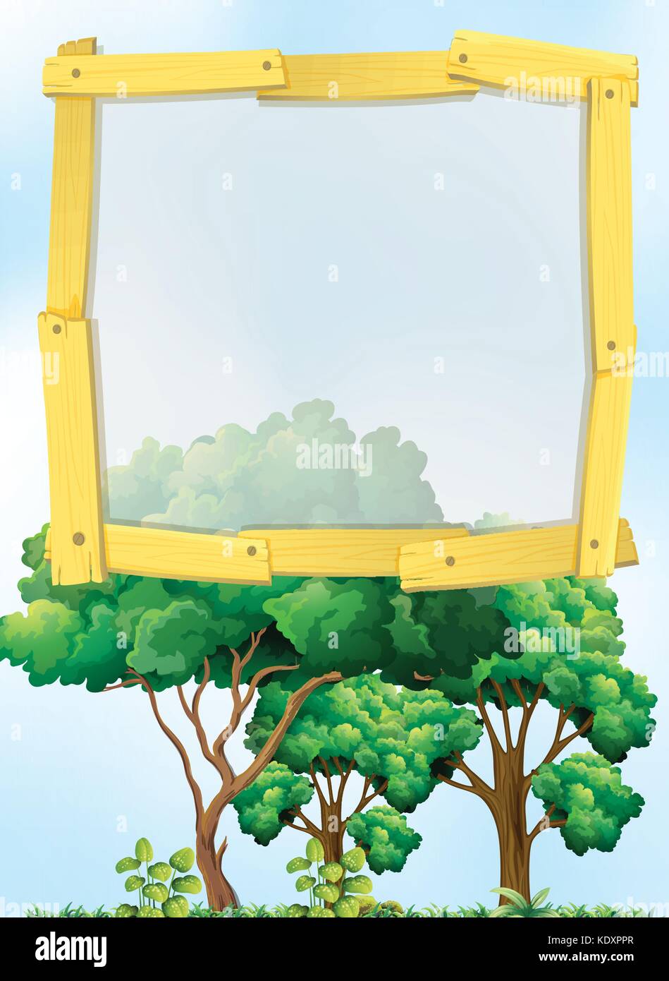 Frame design with trees in background illustration Stock Vector Image ...
