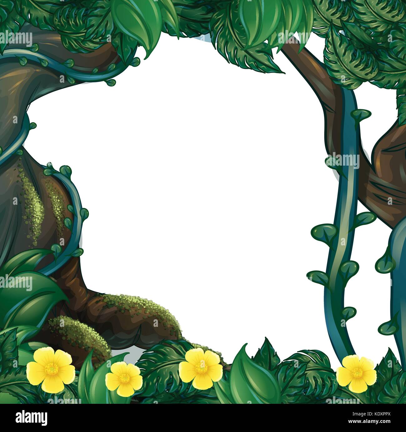 Rainforest trees flowers Stock Vector Images - Alamy