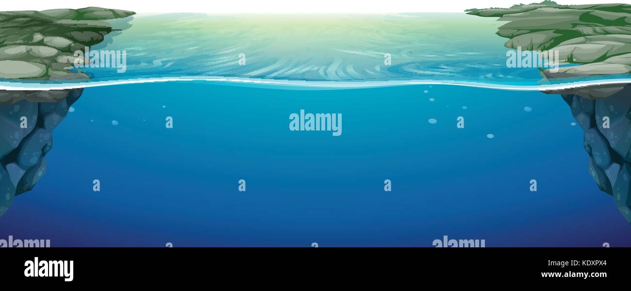 Scene with blue river illustration Stock Vector Image & Art - Alamy