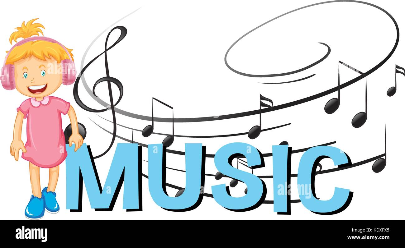 Font design with word music illustration Stock Vector Image & Art - Alamy