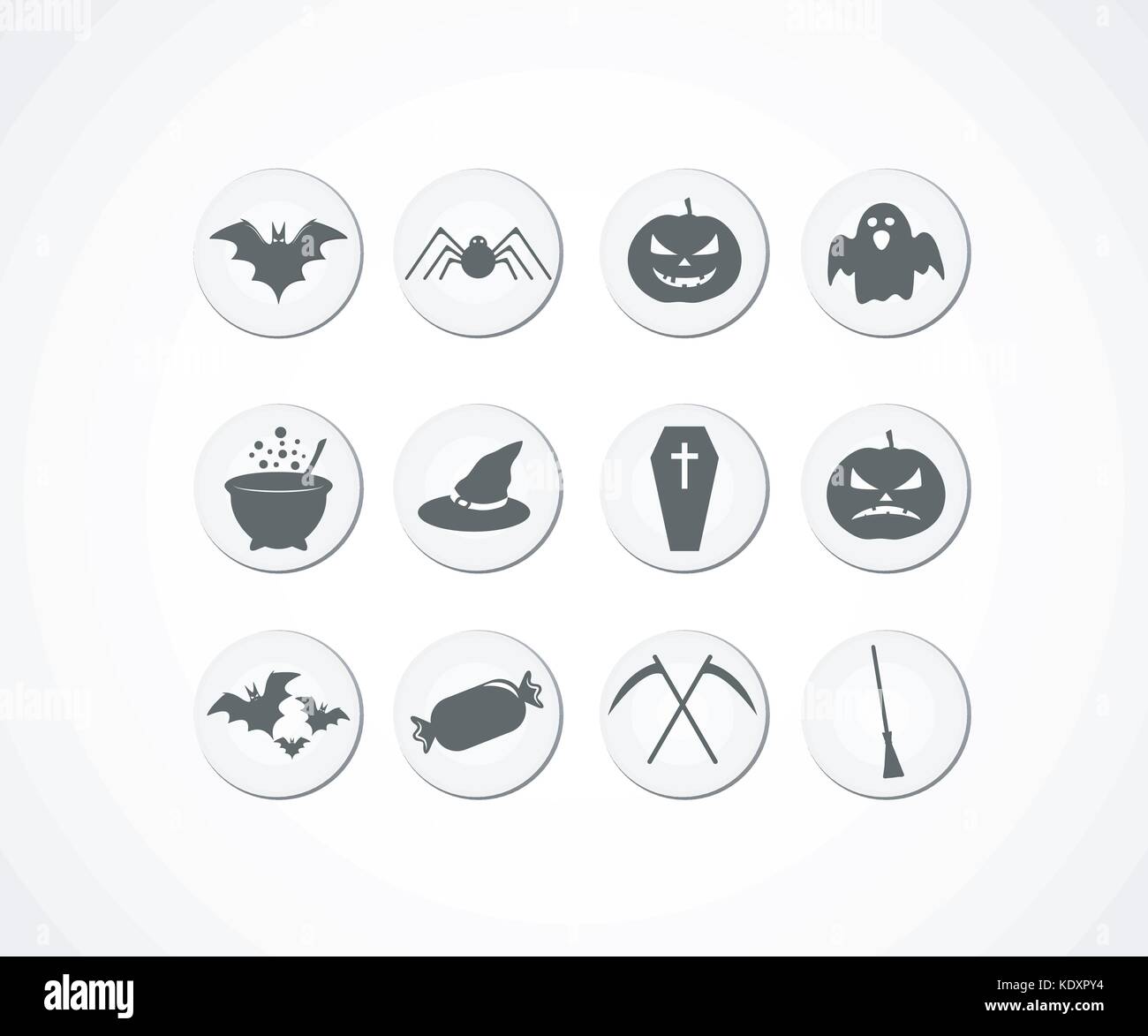 Set of 12 halloween icons. Vector illustration Stock Vector Image & Art ...