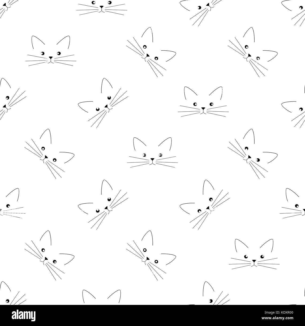Cute cat face pattern Stock Vector Images - Alamy