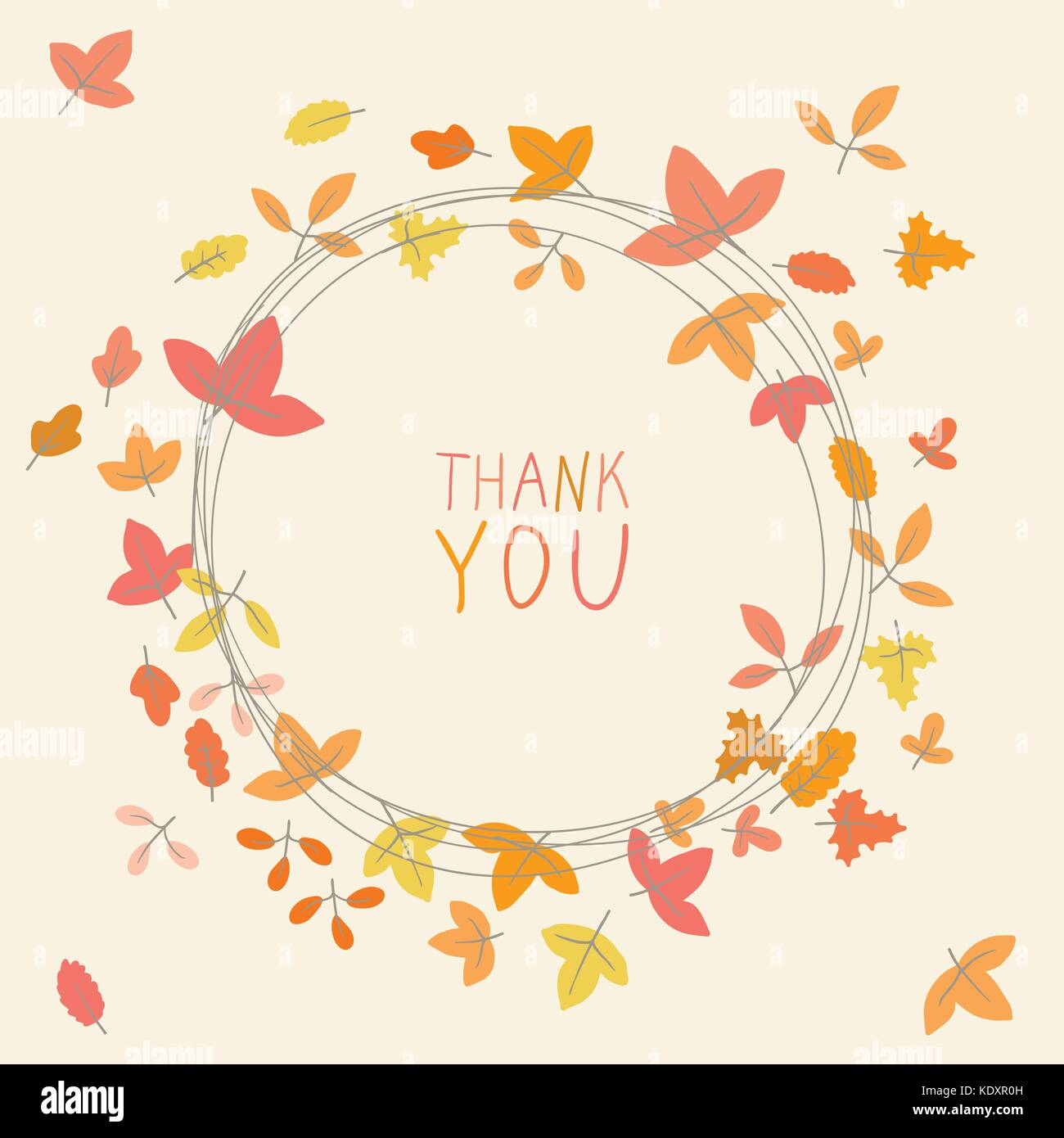 Autumn leaves wreath vector Stock Vector Images - Alamy