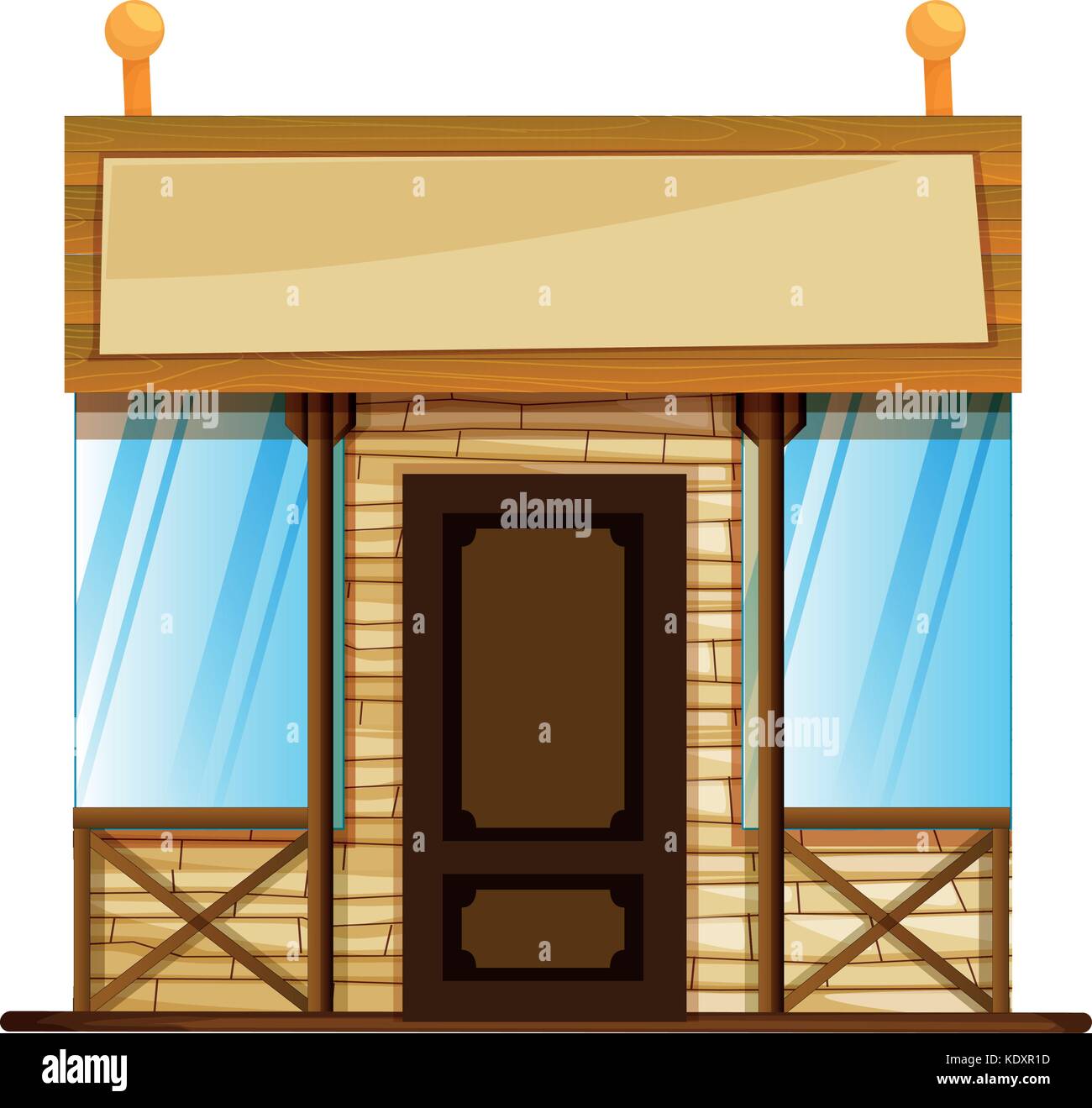 Shop with banner on top illustration Stock Vector Image & Art - Alamy