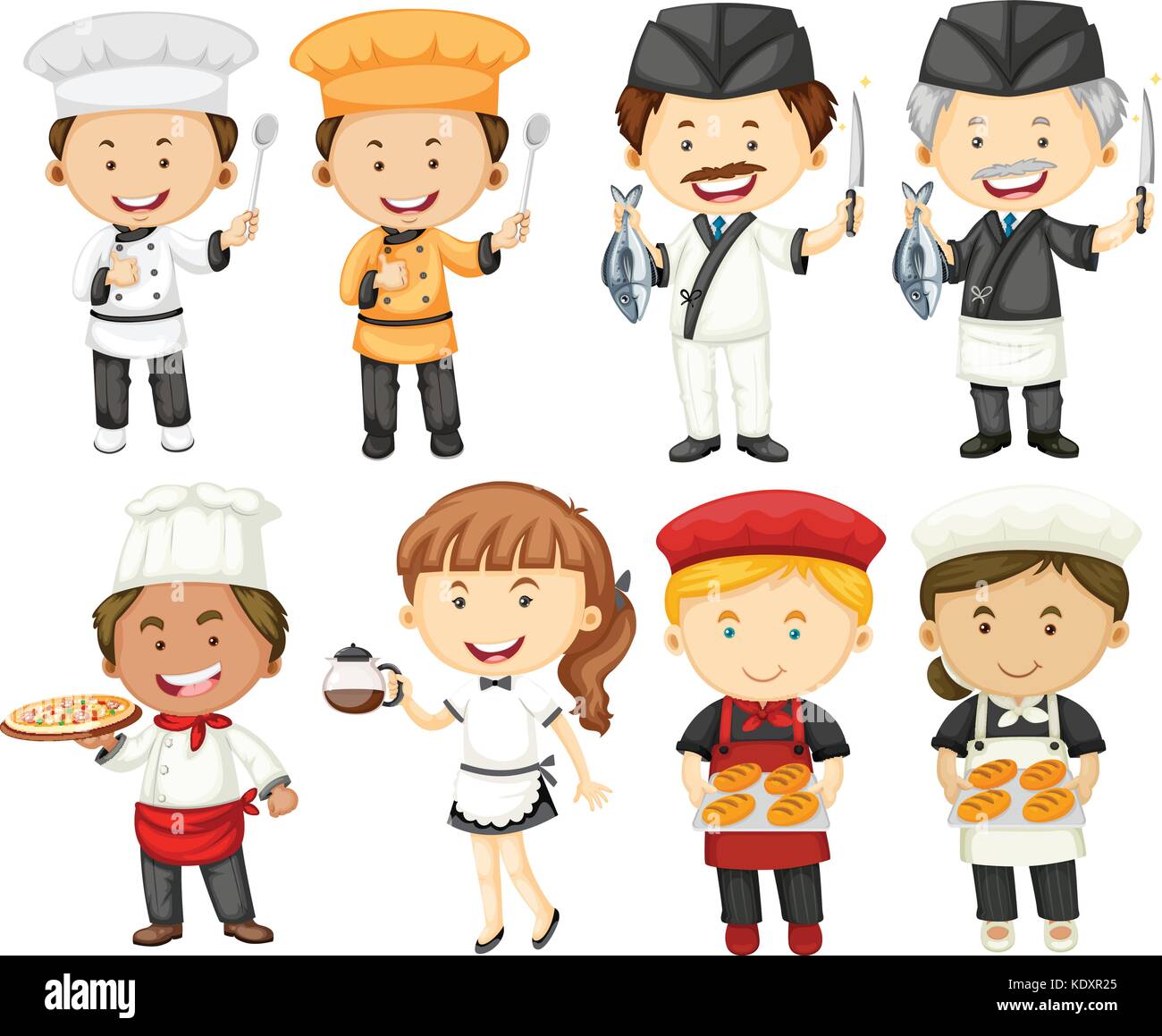 Different occupations isolated Cut Out Stock Images & Pictures - Alamy