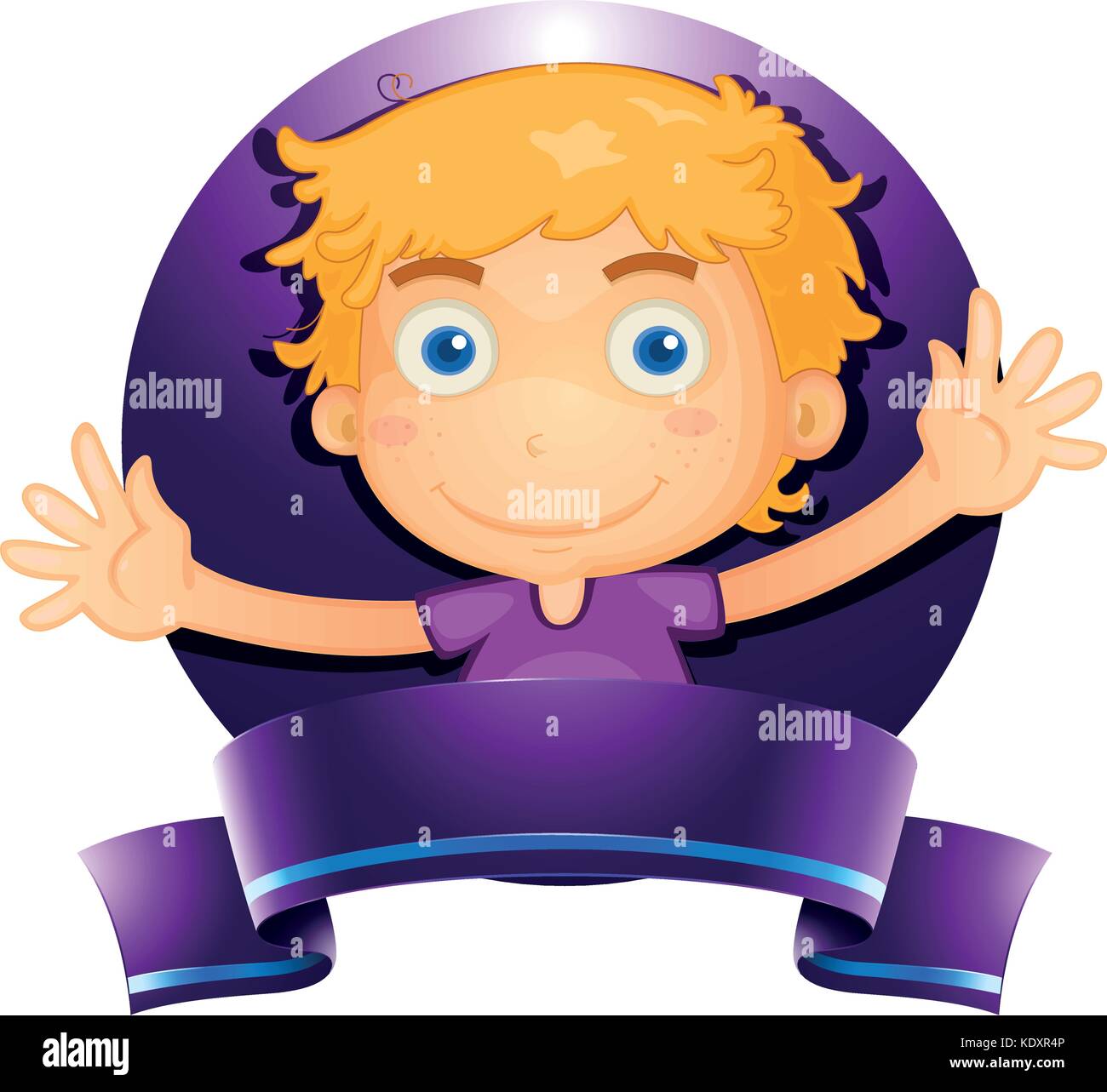 Label design with boy in purple illustration Stock Vector Image & Art ...