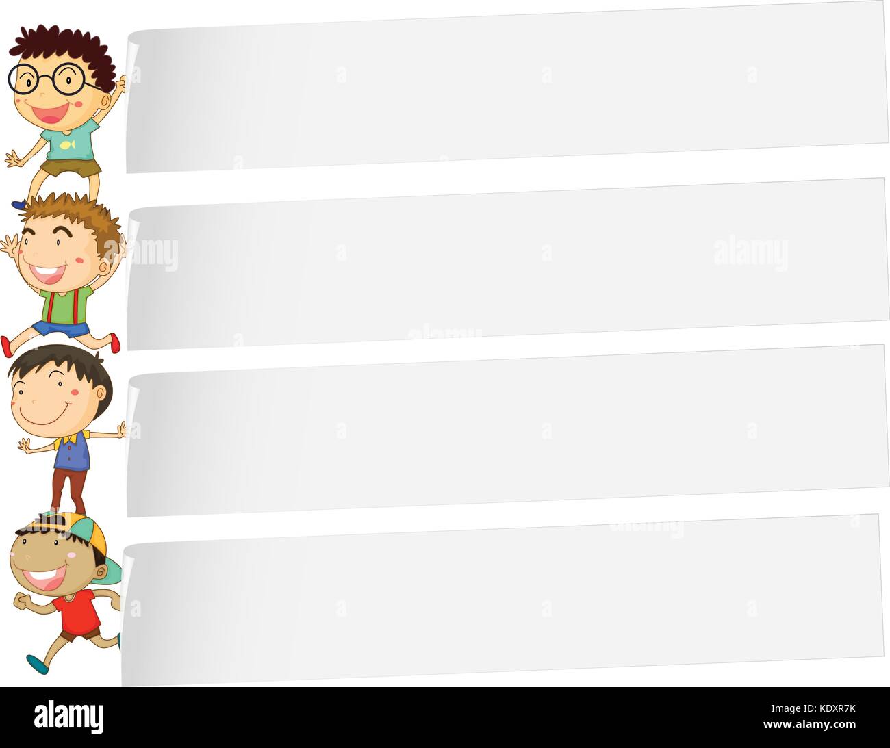 Banner design with many boys illustration Stock Vector Image & Art - Alamy