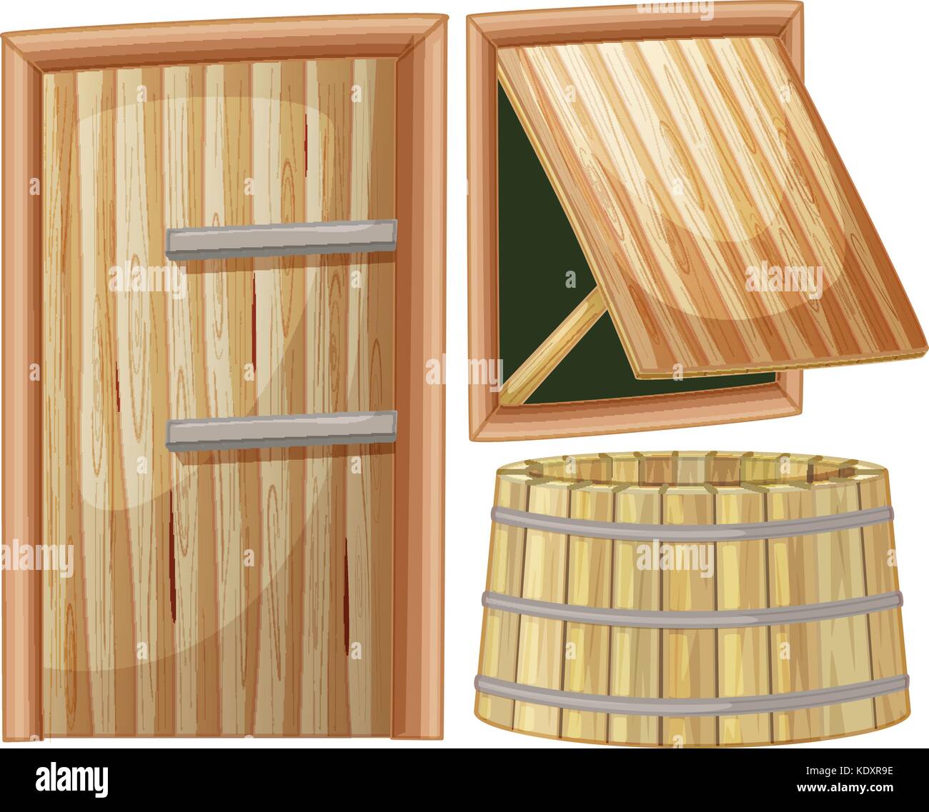 Wooden door and window illustration Stock Vector Image & Art - Alamy