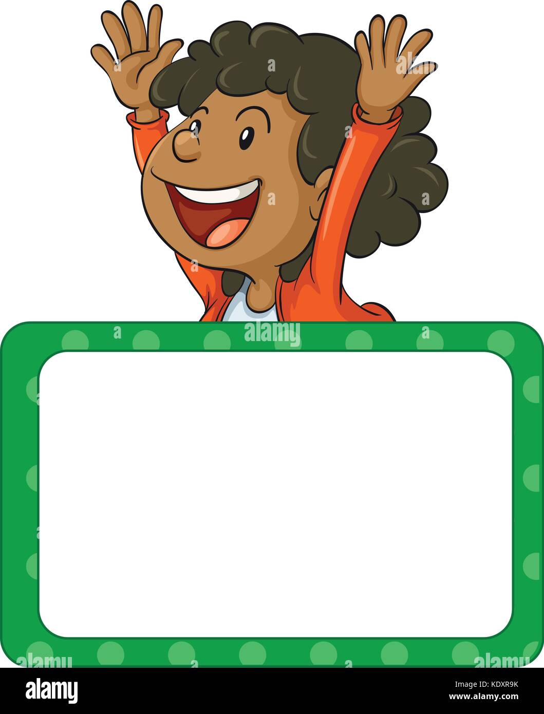 Border template with happy girl illustration Stock Vector Image & Art ...