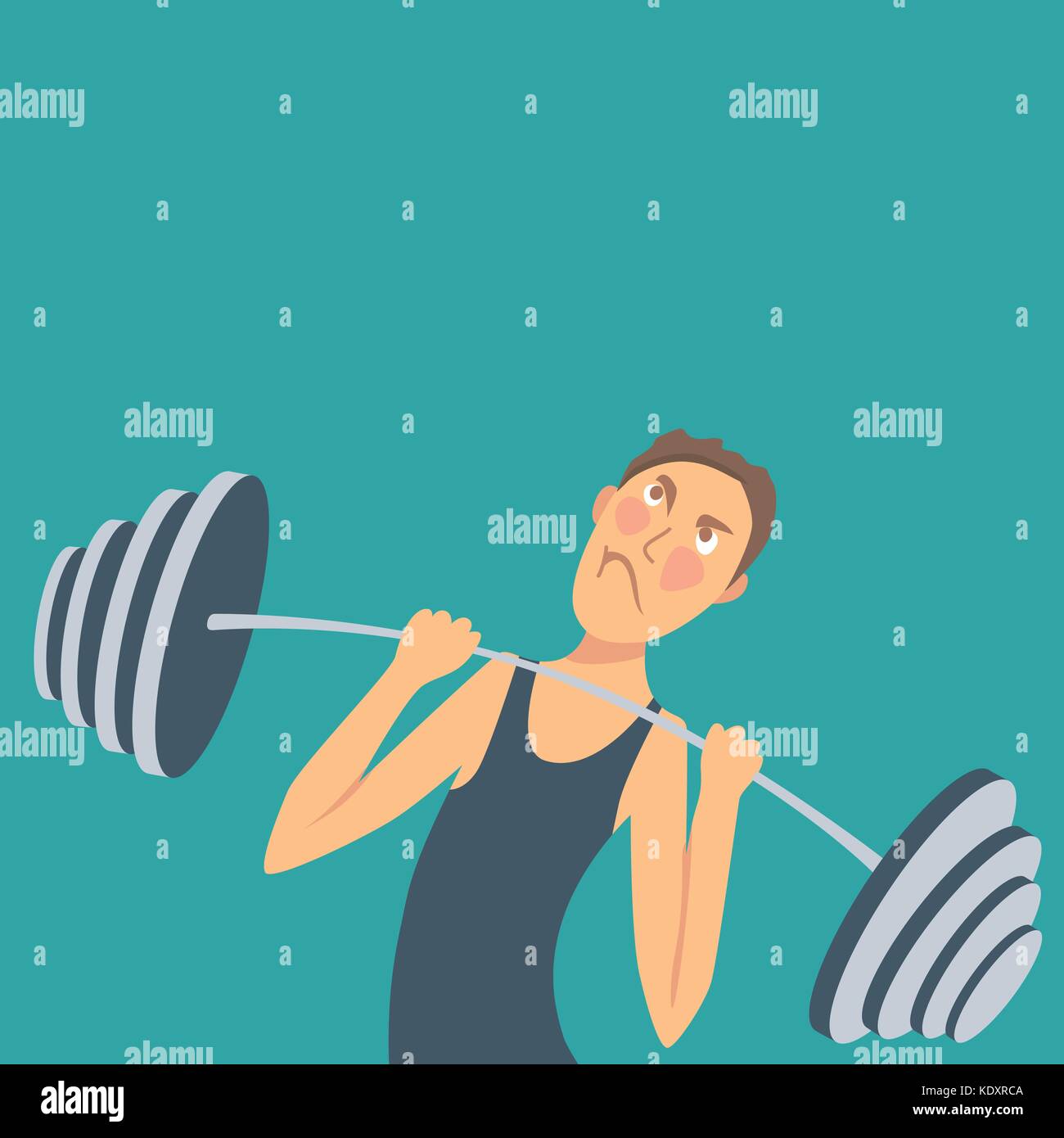 Weightlifter trying to lift the weight, vector illustration Stock ...
