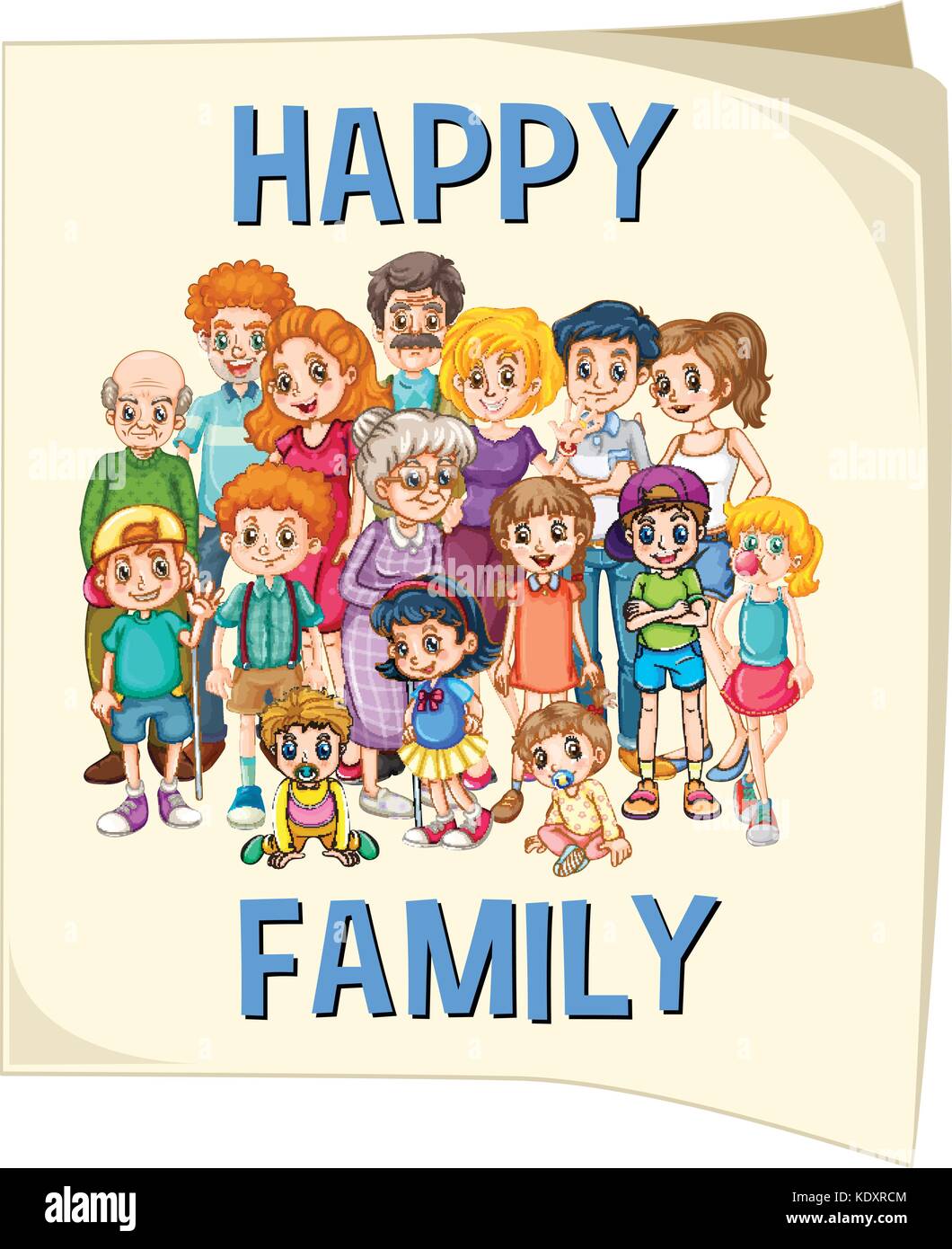 Family members on big poster illustration Stock Vector Image & Art - Alamy