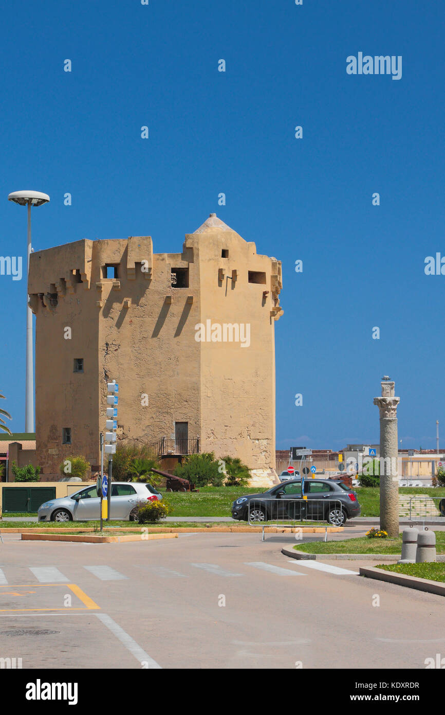 Medieval tower. Porto-Torres, Italy Stock Photo - Alamy