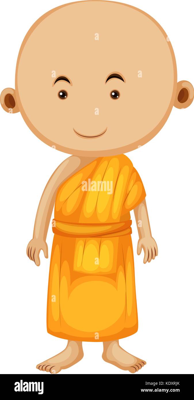 Buddhist monk standing alone illustration Stock Vector Image & Art - Alamy