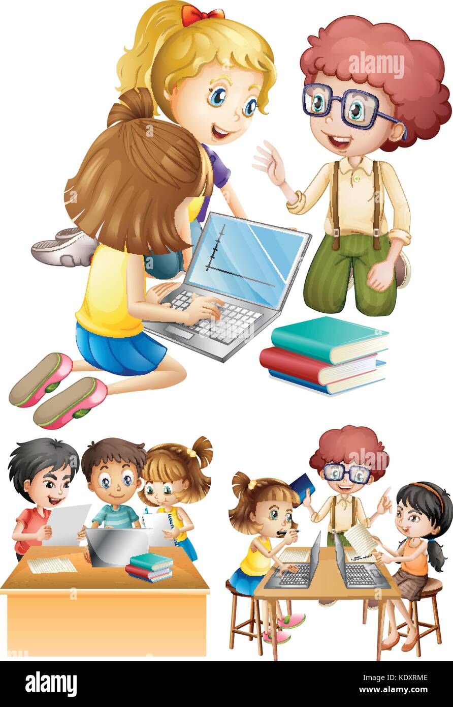 Children Group Work Clipart