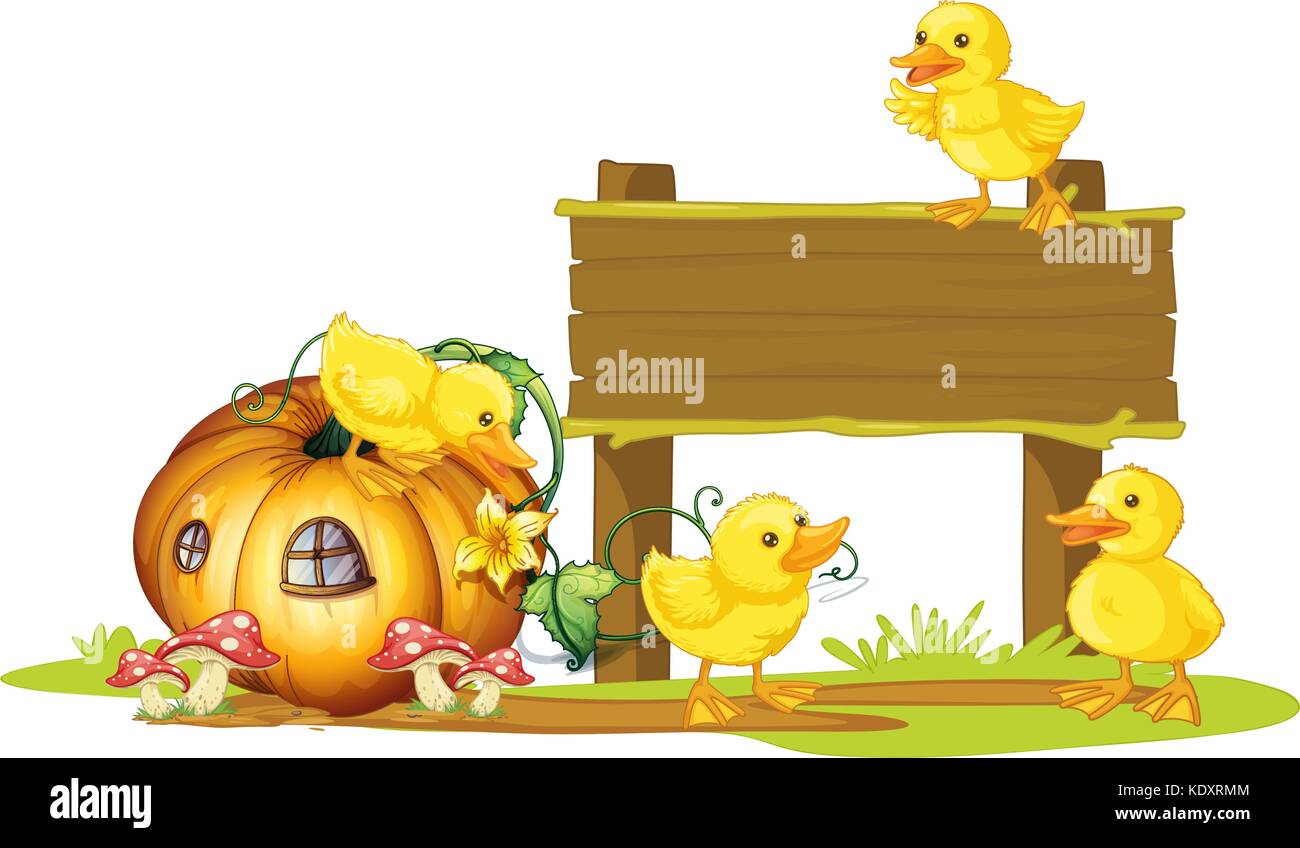 Ducklings outside Stock Vector Images - Alamy