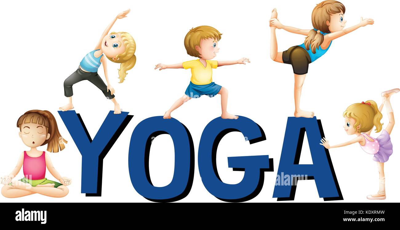 Font design with word yoga illustration Stock Vector Image & Art - Alamy